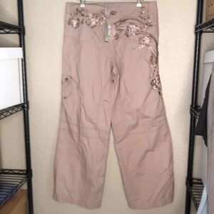 Cache | Pants & Jumpsuits | Cache Embroidered Brown Cargo Style Pants ...